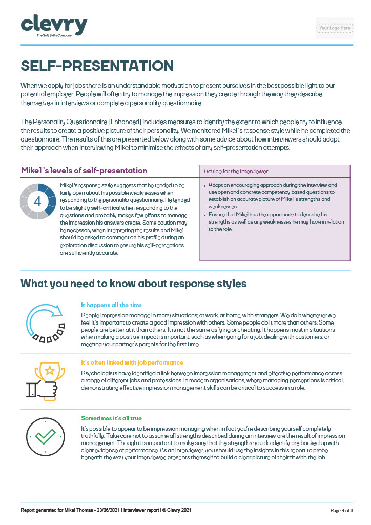 Interviewer Sample Report